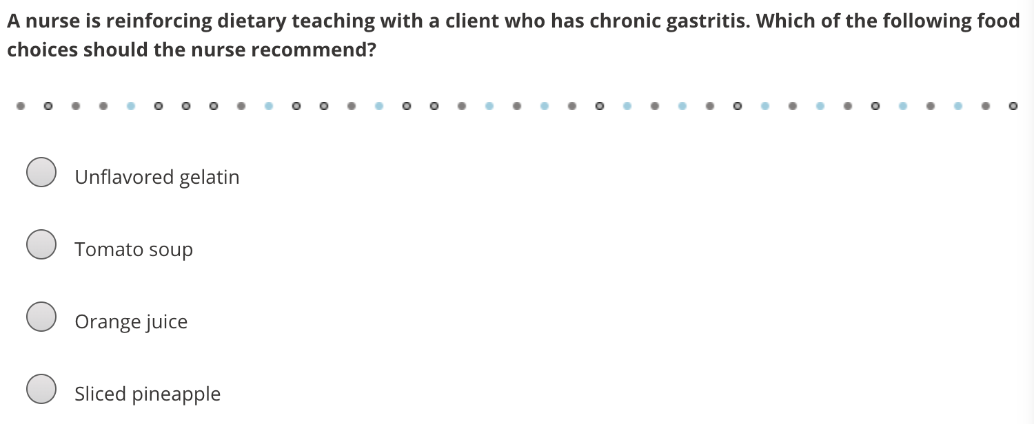 Solved A nurse is reinforcing dietary teaching with a client | Chegg.com