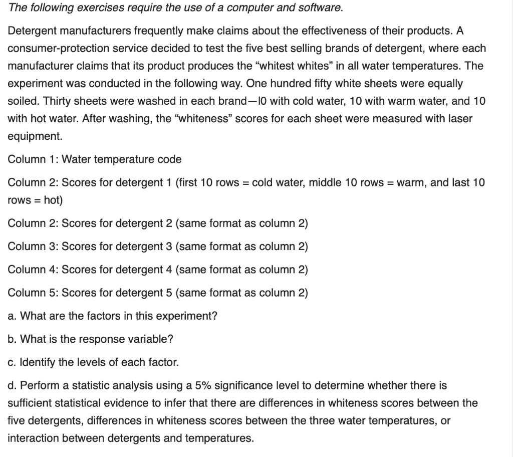 Solved The following exercises require the use of a computer | Chegg.com