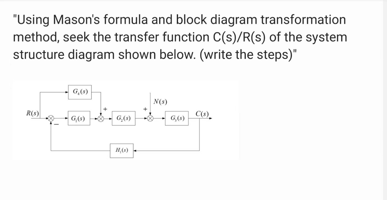 Solved "Using Mason's formula and block diagram | Chegg.com