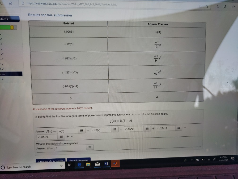 Solved O https://webwork2.asu.edu/webwork2/Wells MAT 266, | Chegg.com