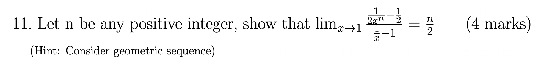 Solved 11. Let n be any positive integer, show that | Chegg.com