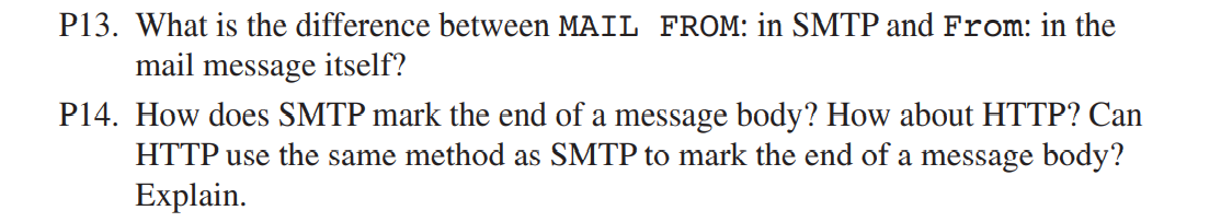 Solved P13. What is the difference between MAIL FROM: in | Chegg.com
