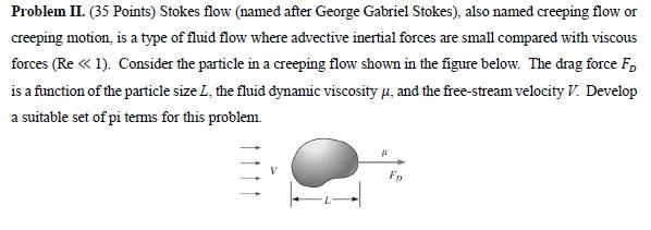 Solved Problem II. (35 Points) Stokes flow (named after | Chegg.com
