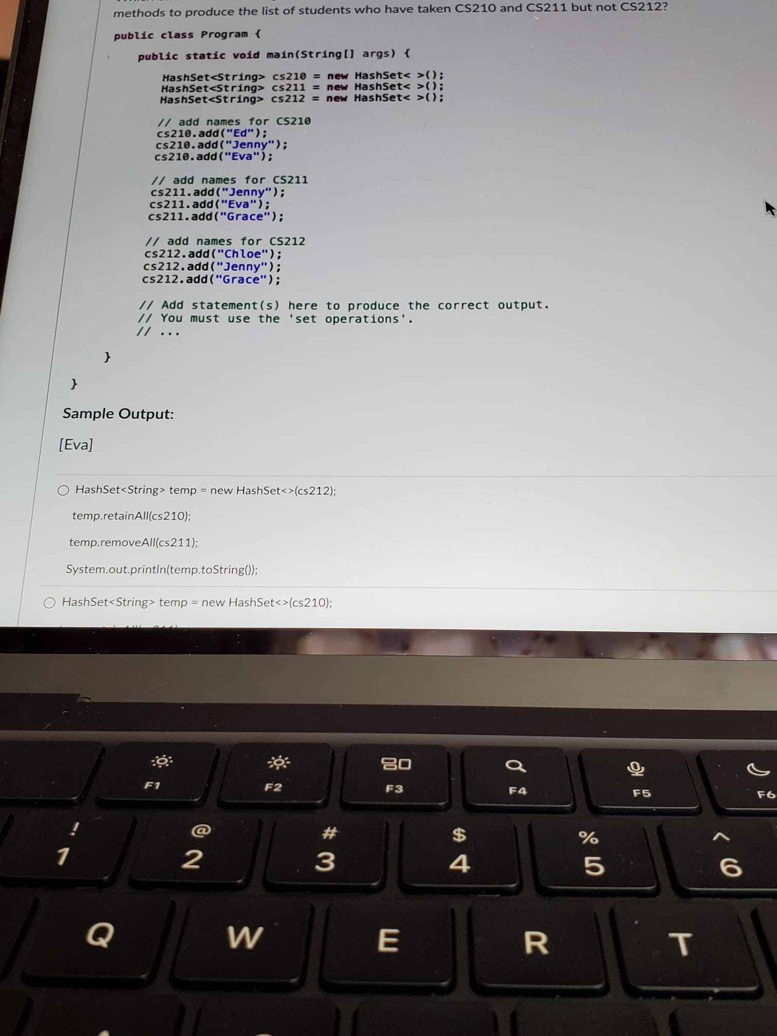 Solved methods to produce the list of students who have | Chegg.com