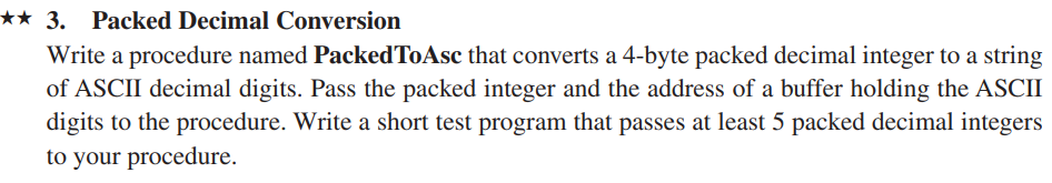 Solved IN MASM/.ASM WITH OUTPUTPacked Decimal | Chegg.com