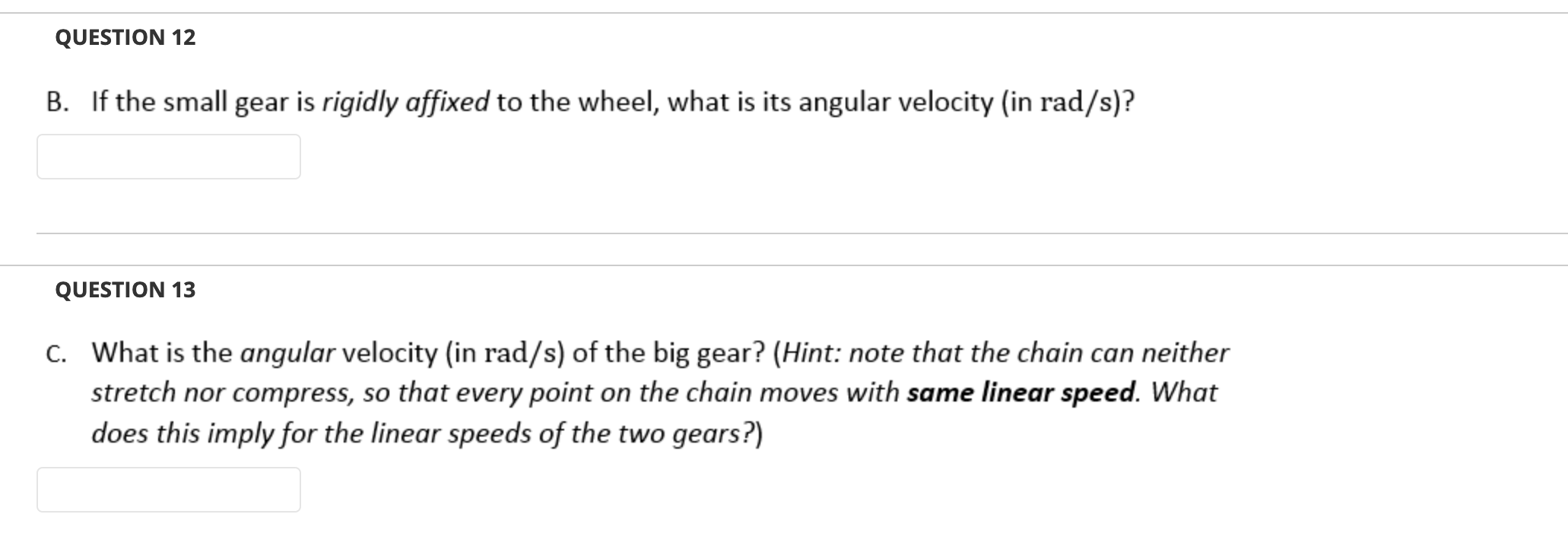 Solved QUESTION 11 Problem 5 (Gears) A chain is wrapped | Chegg.com