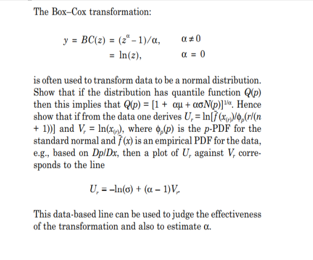 Solved The Box-Cox transformation: | Chegg.com