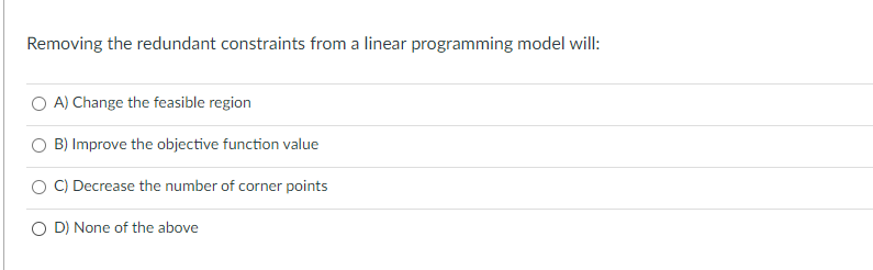 Solved Removing The Redundant Constraints From A Linear 2132