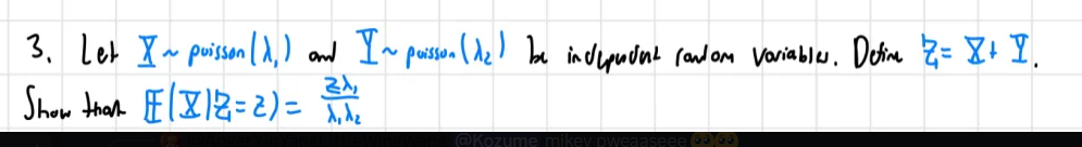 3. ﻿Let X ∼ ﻿Poisson(\lambda 1) ﻿and Y ∼ | Chegg.com