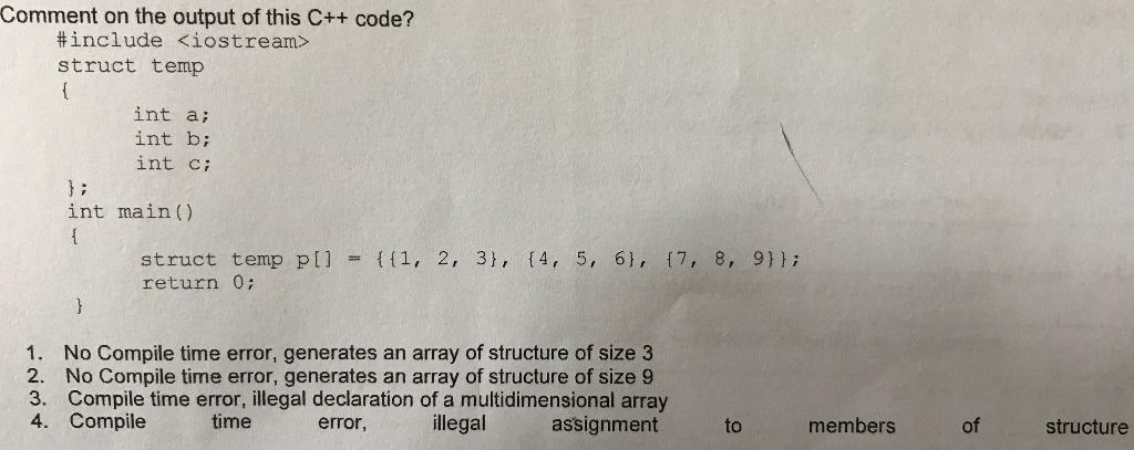 Solved Comment On The Output Of This C Code Include 