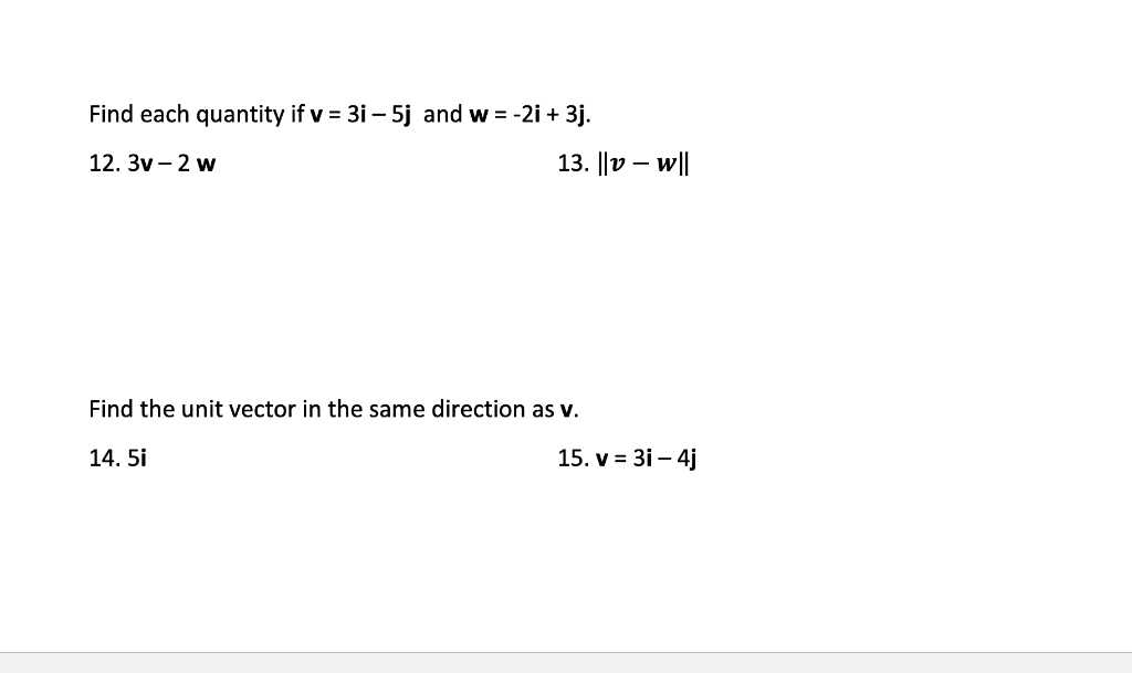 Solved Use the given vectors to graph the following. Give | Chegg.com