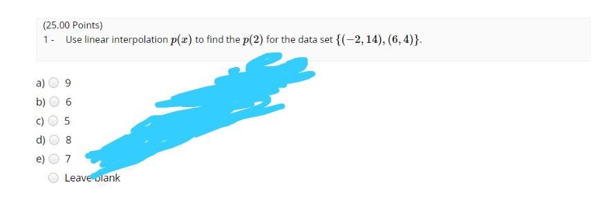 Solved (25.00 Points) 1 - Use linear interpolation p(x) to | Chegg.com