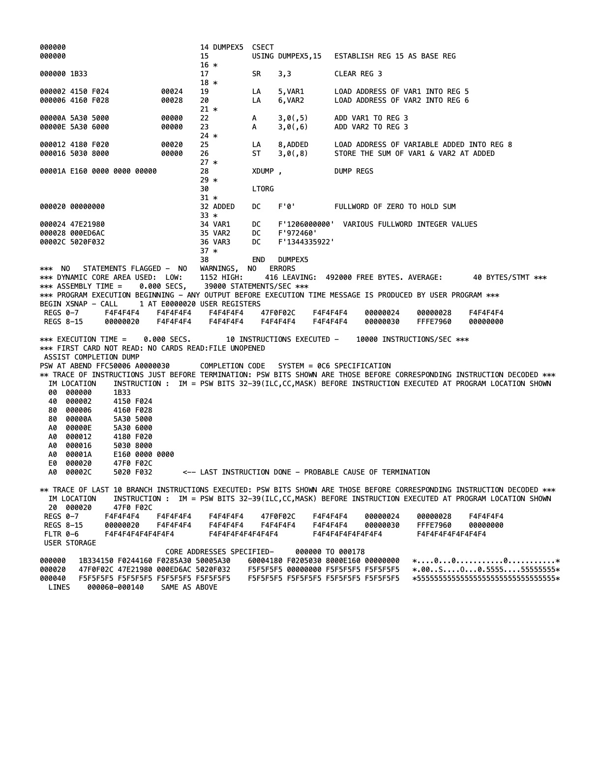 Solved In Assembler language:Answer the questions using the | Chegg.com