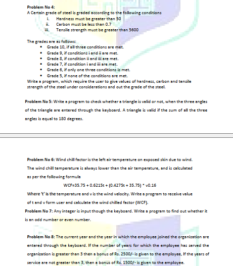 Solved Problem Sheet Problem No 1:: Write a program to | Chegg.com