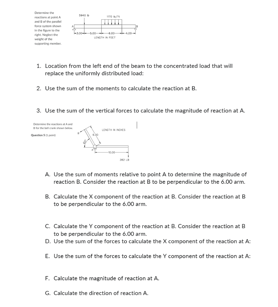 Solved Determine the reactions at point A and B of the | Chegg.com