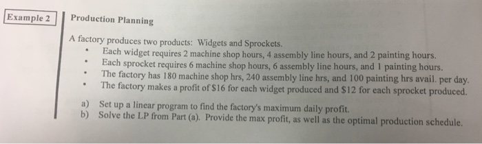 Solved A factory produces two products: Widgets and | Chegg.com