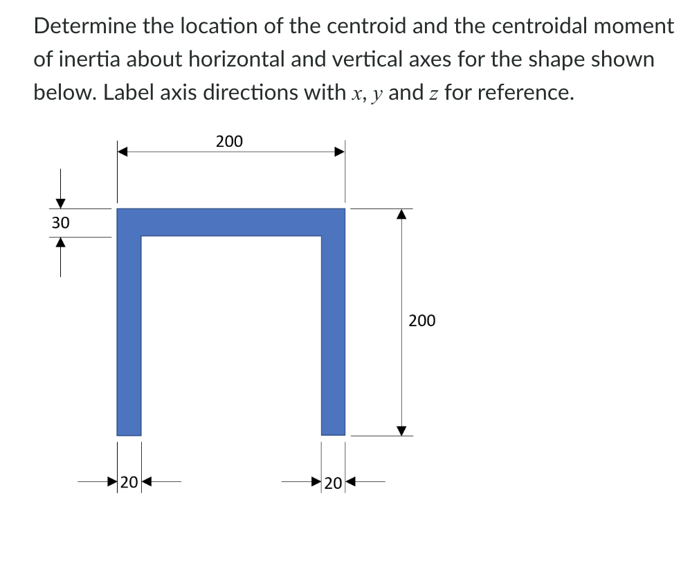 [Solved]: Determine the location of the centroid and the c