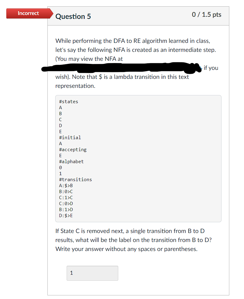 Solved wish). ﻿Note that \$ is a lambda transition in this | Chegg.com