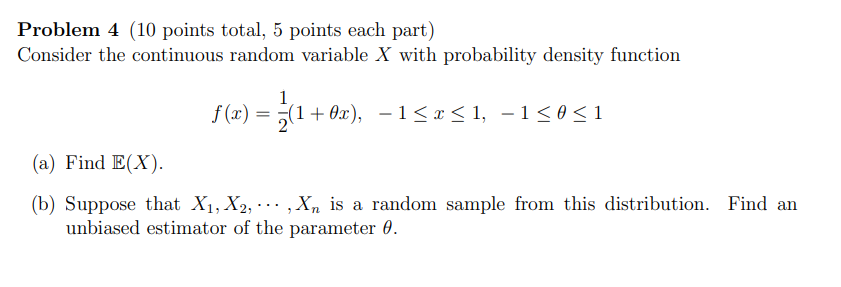 Solved Problem 4 ( 10 points total, 5 points each part) | Chegg.com