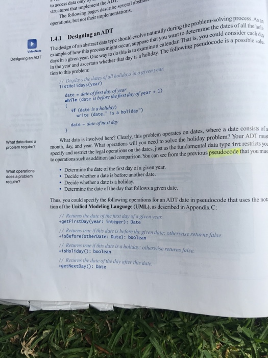 Solved C Write A Pseudocode Function In Terms Of The