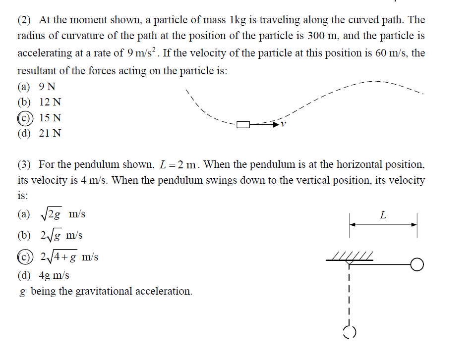 Solved (2) At the moment shown, a particle of mass 1 kg is | Chegg.com