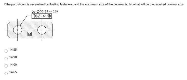 Solved If the part shown is assembled by floating fasteners, | Chegg.com