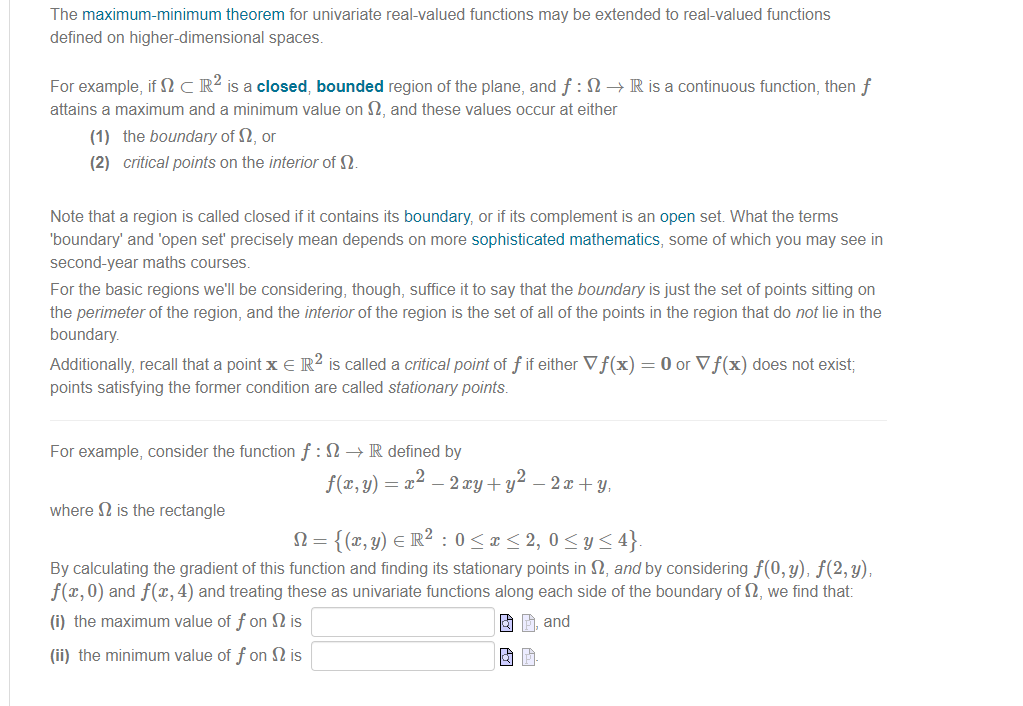 Solved The maximum-minimum theorem for univariate | Chegg.com