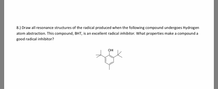 Solved 8.) Draw all resonance structures of the radical | Chegg.com