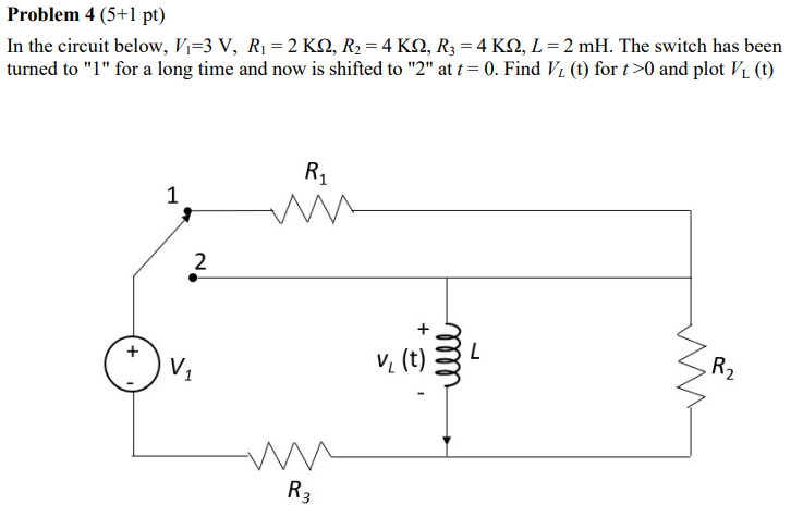 Solved In The Circuit Below V1 3 V R1 2 KΩ R2 4 KΩ R3 4