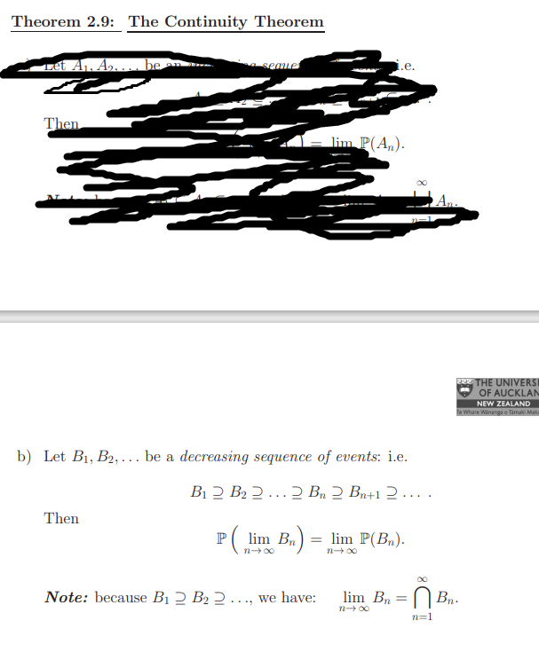Solved Theorem 2.9: The Continuity Theorem Let A.A.... be | Chegg.com