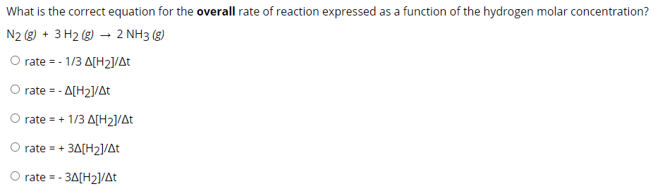Solved What is the correct equation for the overall rate of | Chegg.com