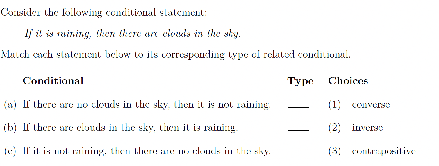 Solved Consider The Following Conditional Statement If It