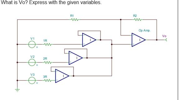 Solved What is Vo? Express with the given variables. w Op | Chegg.com