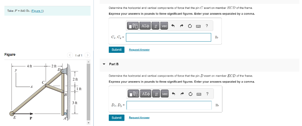 Solved Determine the horizontal and vertical components of | Chegg.com