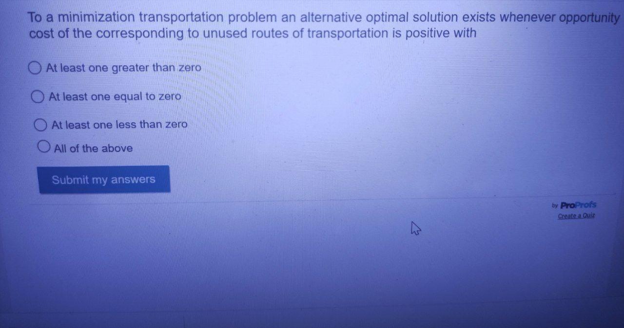 Solved To a minimization transportation problem an | Chegg.com