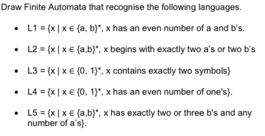 Draw Finite Automata that recognise the following | Chegg.com