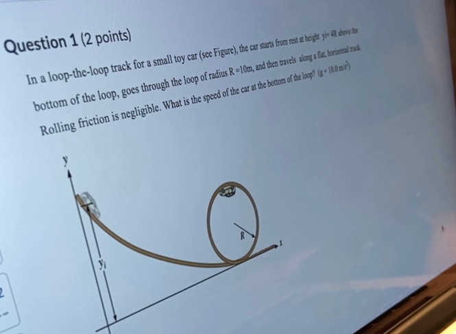 Solved In a loop-the-loop track for a small toy car (see | Chegg.com