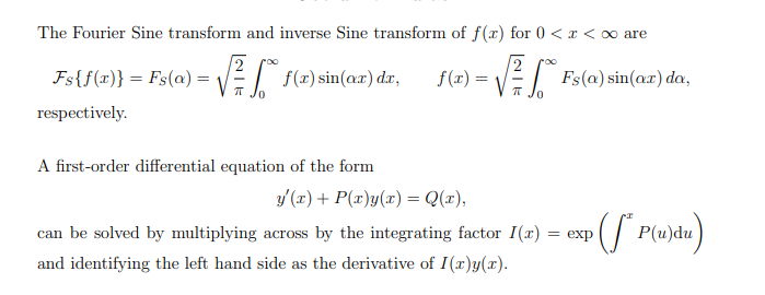 Solved The Fourier Sine transform and inverse Sine transform | Chegg.com
