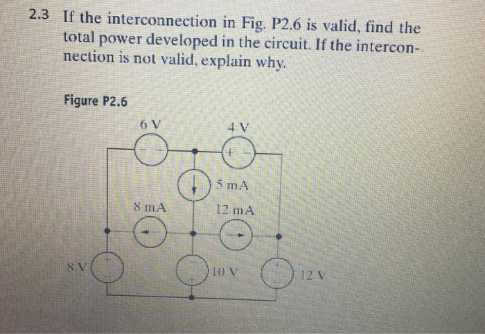 Solved 2.3 If the interconnection in Fig. P2.6 is valid, | Chegg.com