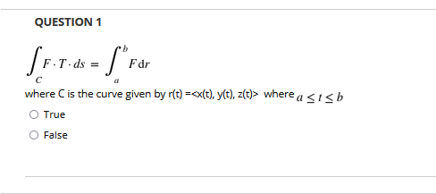 Solved QUESTION 1 [v.1.ds = ["Fa Fdr с where is the curve | Chegg.com
