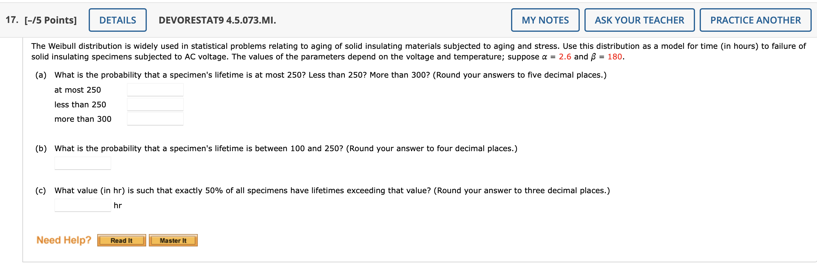 Solved 7. [-/5 Points ] DEVORESTAT9 4.5.073.MI. solid | Chegg.com