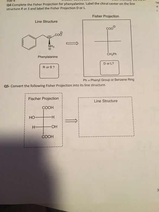 Solved he Q4-Complete the Fisher Projection for | Chegg.com