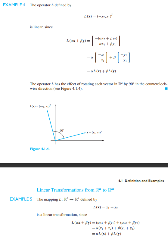 Solved Example 7 finds a matrix to represent the linear | Chegg.com