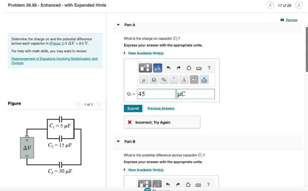 Solved Problem 26.58 - Enhanced - with Expanded Hints 17 of | Chegg.com