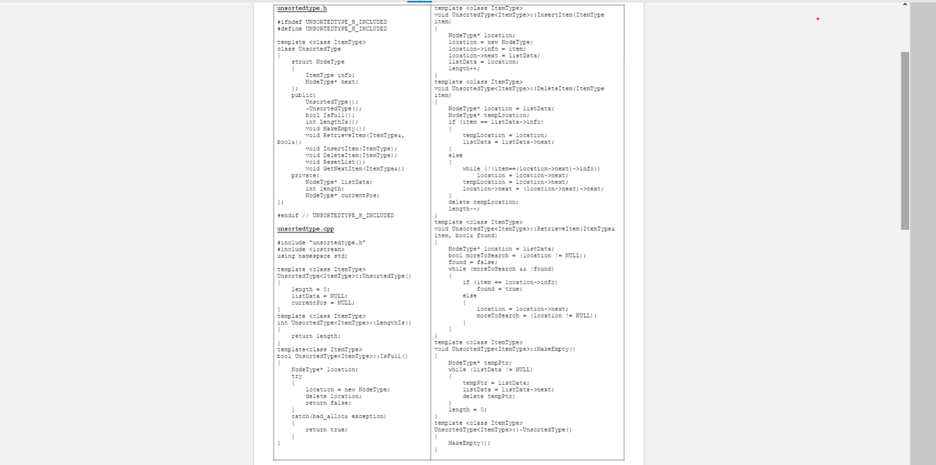Solved vtemplate void | Chegg.com