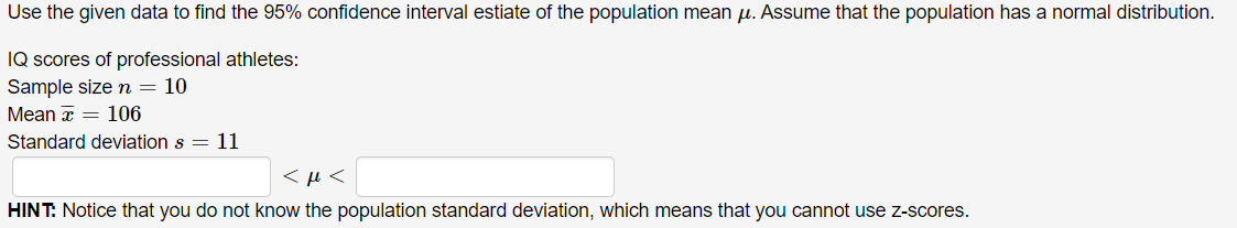 Solved Use the given data to find the 95% confidence | Chegg.com