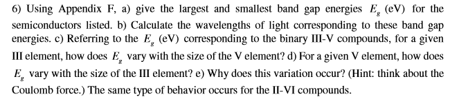 Solved 6) Using Appendix F, a give the largest and smallest | Chegg.com