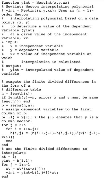 Solved Need this question answered in Matlab showing the | Chegg.com