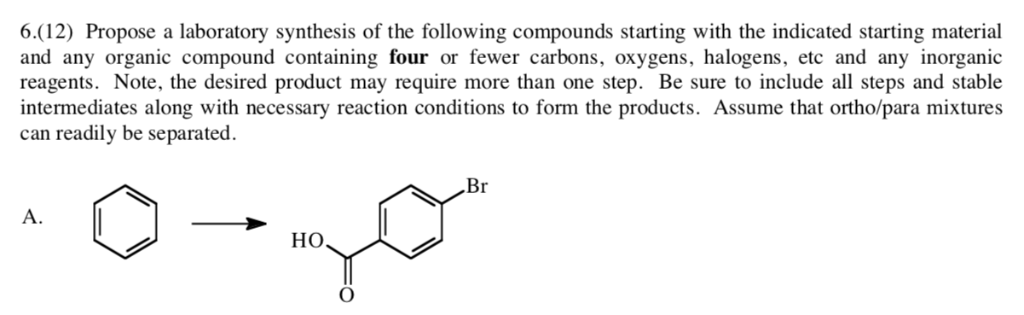 Solved 6.(12) Propose a laboratory synthesis of the | Chegg.com