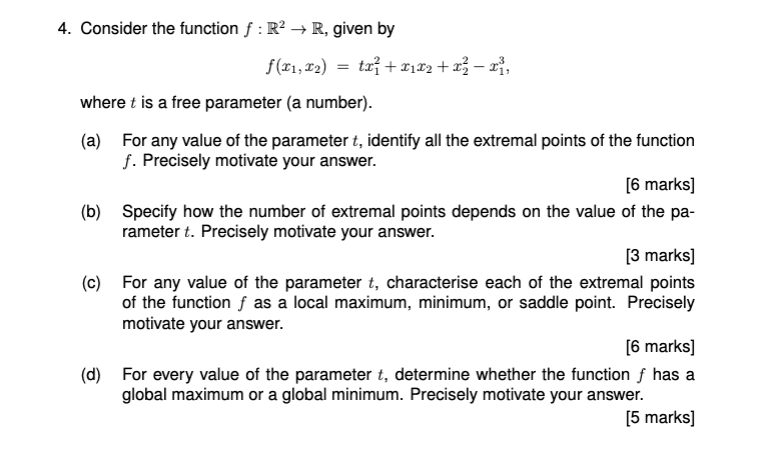 Solved 4. Consider the function f : R2 + R, given by f(x1, | Chegg.com